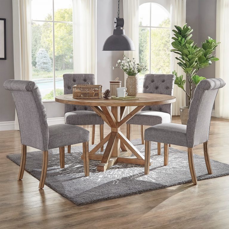 Benchwright Rustic X-base 48-inch Round Dining Table Set by iNSPIRE Q ...